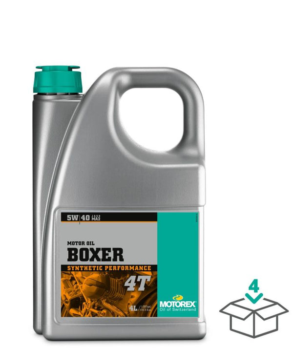 MOTOREX BOXER 4T SAE 5W40 JASO MA2, 4 LITER - NE Cycle Shop
